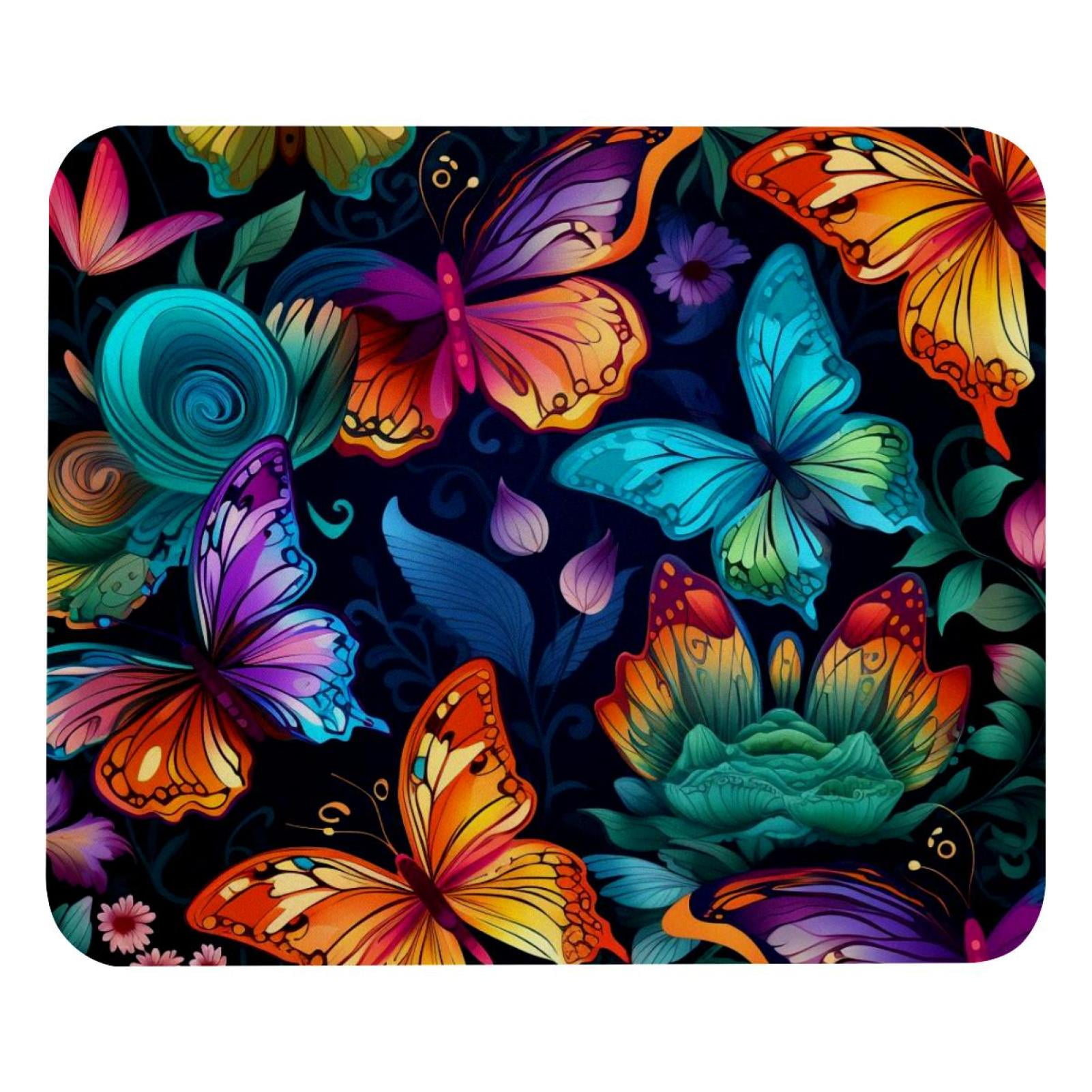 Colorful Butterfly Mouse Pad, Personality Design Rubber Base for Office ...