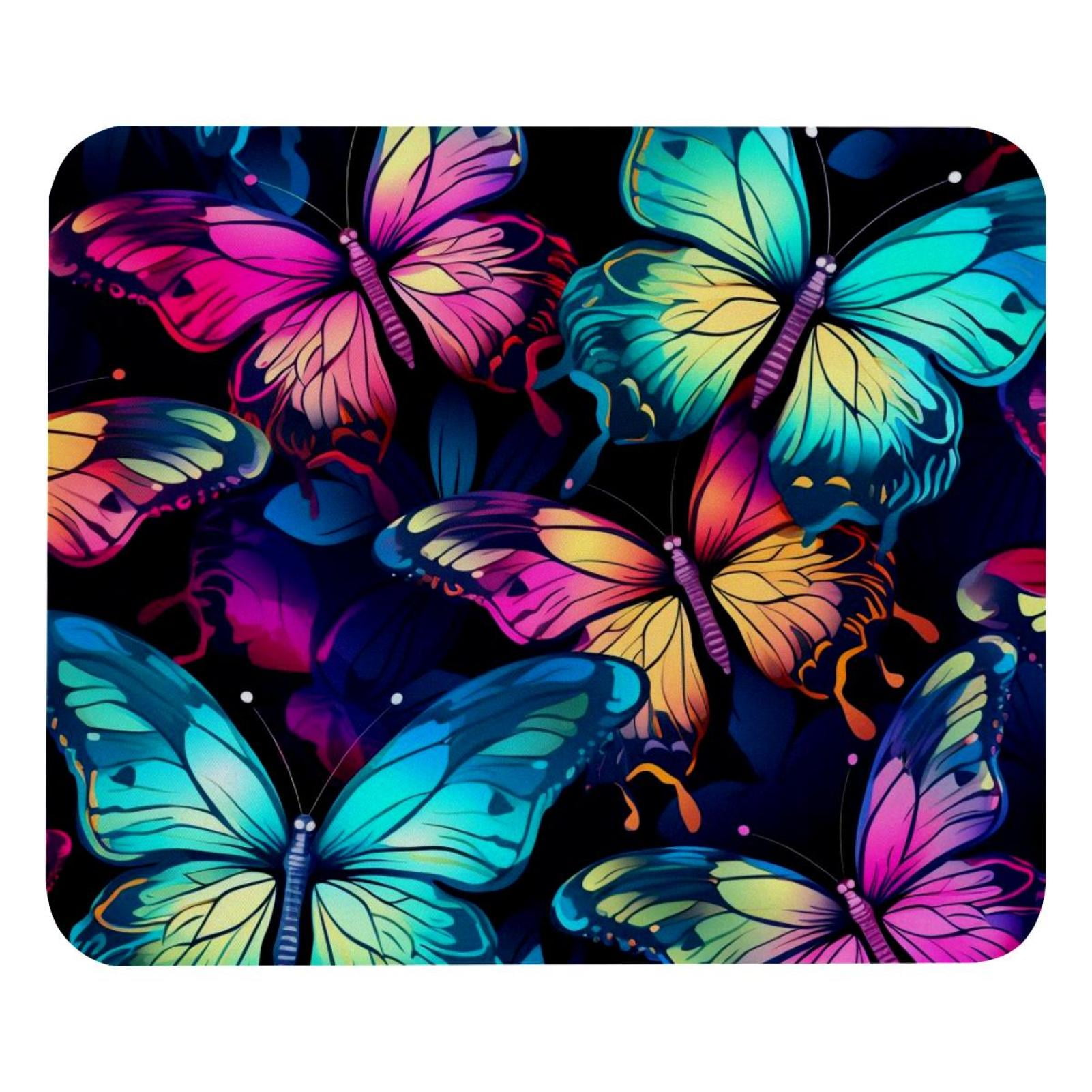 Colorful Butterfly Mouse Pad, Personality Design Rubber Base for Office ...
