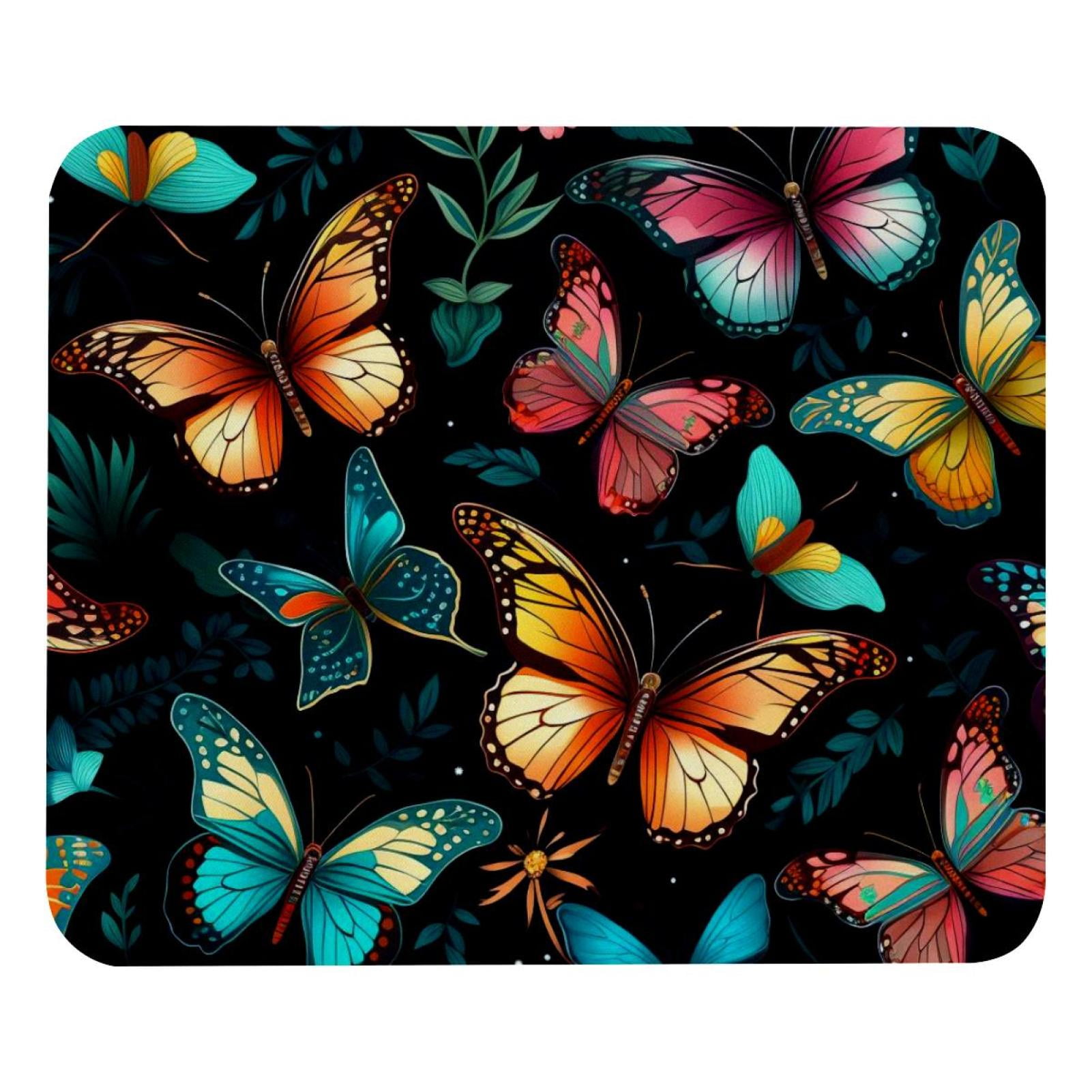 Colorful Butterfly Mouse Pad, Personality Design Rubber Base for Office ...