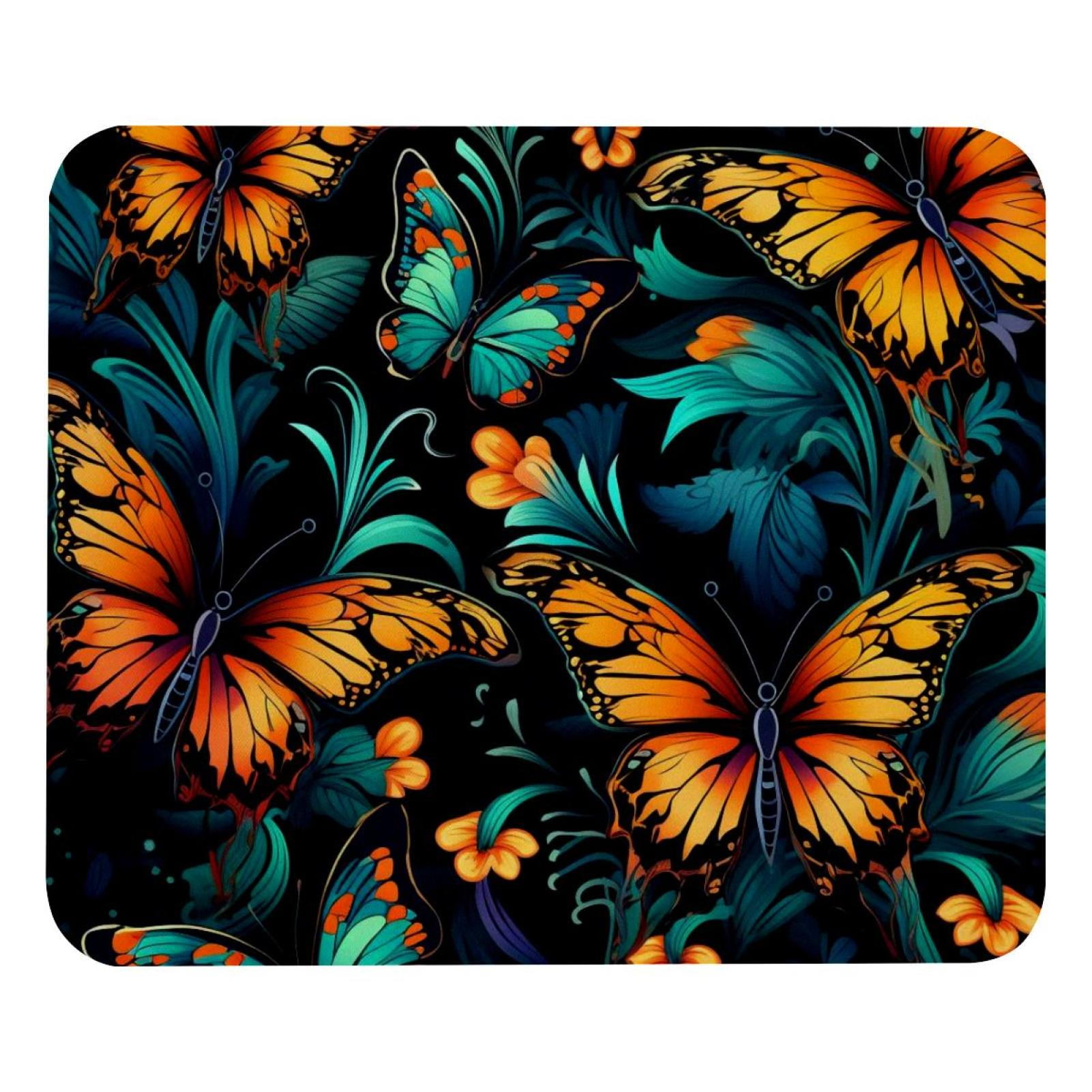 Colorful Butterfly Mouse Pad , Soft Cute Computer Mouse Mat with Rubber ...