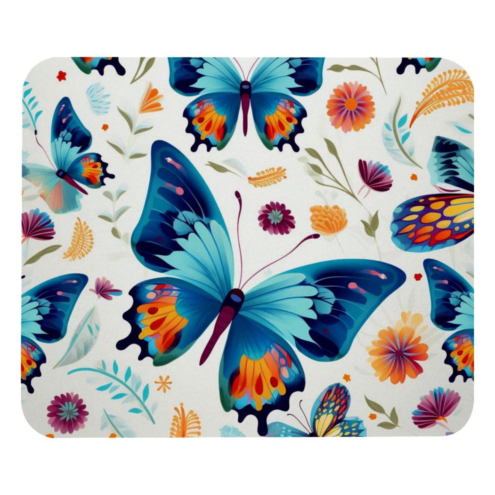 Colorful Butterfly Mouse Pad , Soft Cute Computer Mouse Mat with Rubber ...