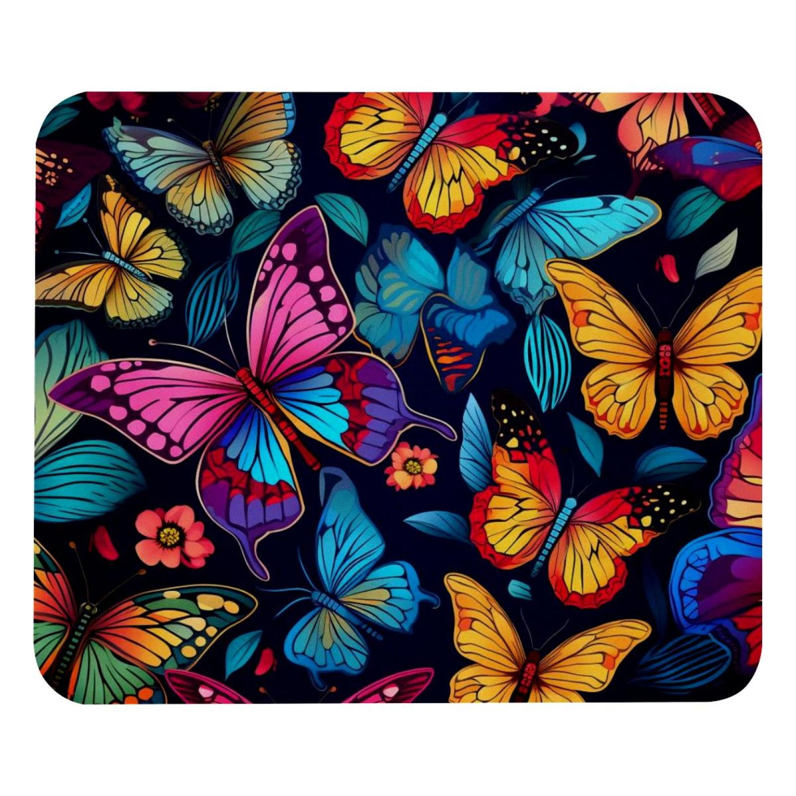 Colorful Butterfly Mouse Pad for Wireless Mouse Home Office Desk Laptop ...