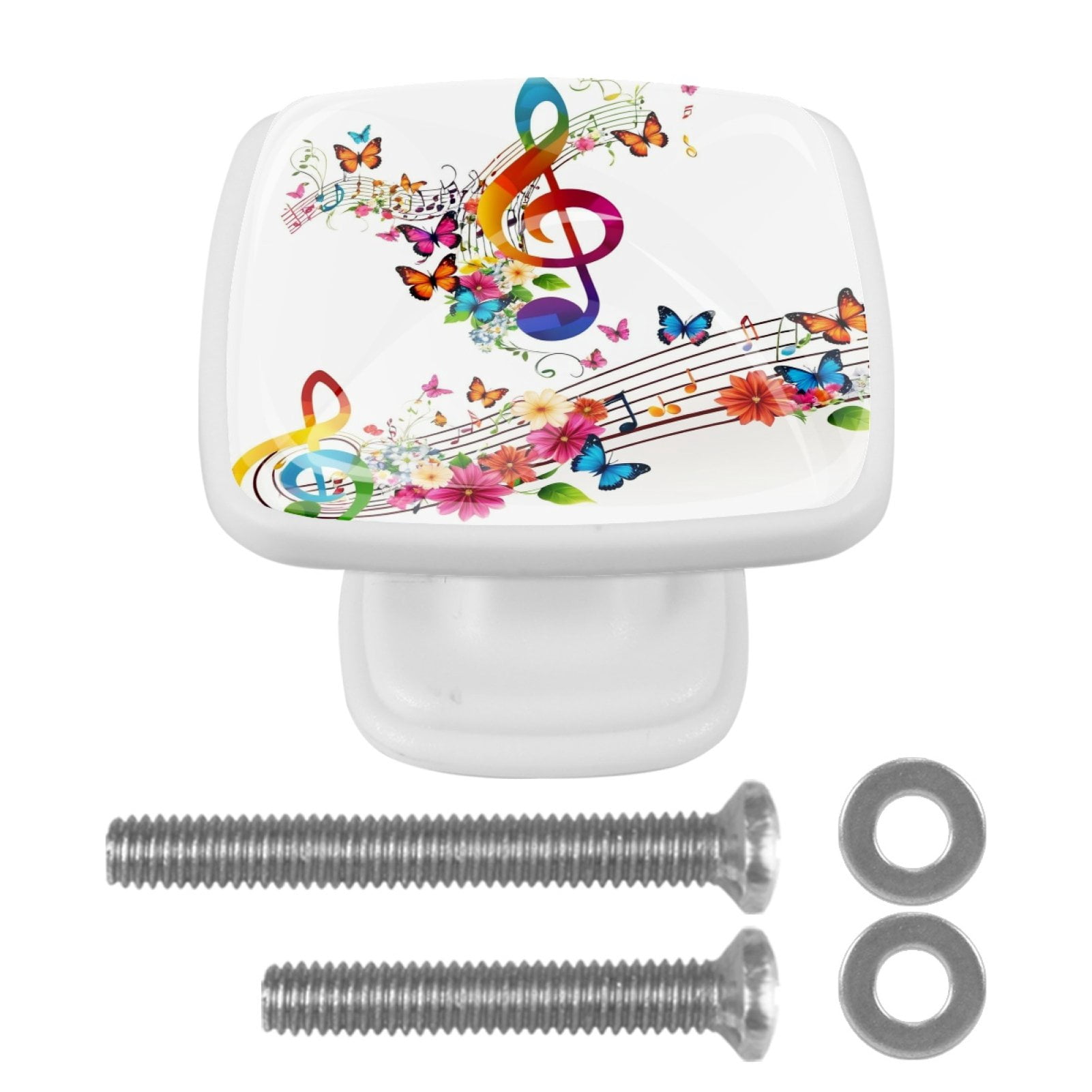 Colorful Butterfly Musical Notes Cabinets Door and Drawers Knobs Pulls ...