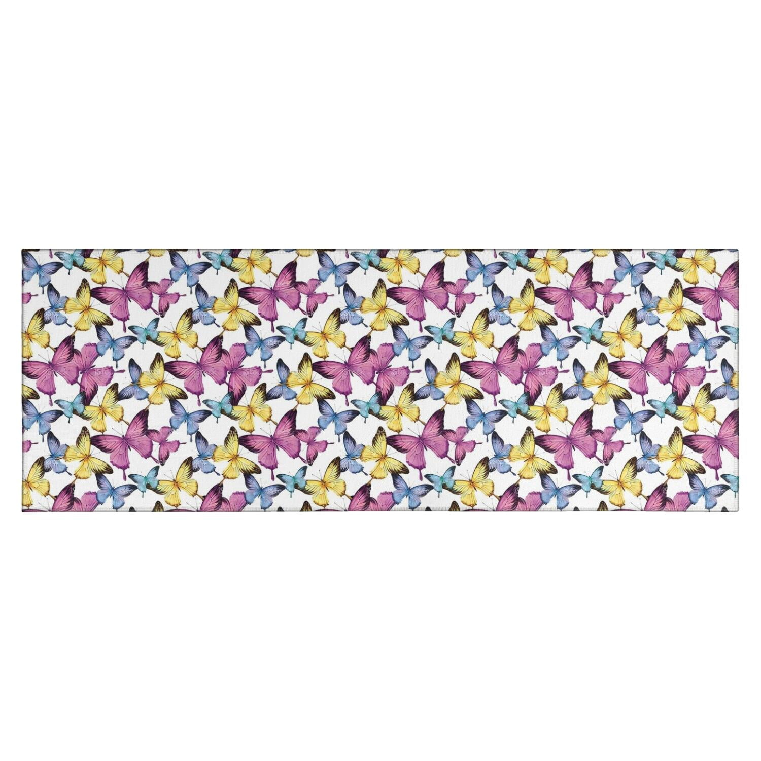 Colorful Butterfly Pattern Kitchen Rug Mat,Kitchen Runner Rugs Non Skid ...