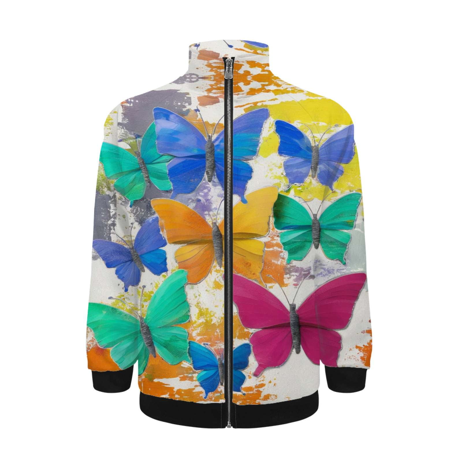 Colorful Butterfly Pattern Print Jacket Men's Street Cool Long Sleeves ...
