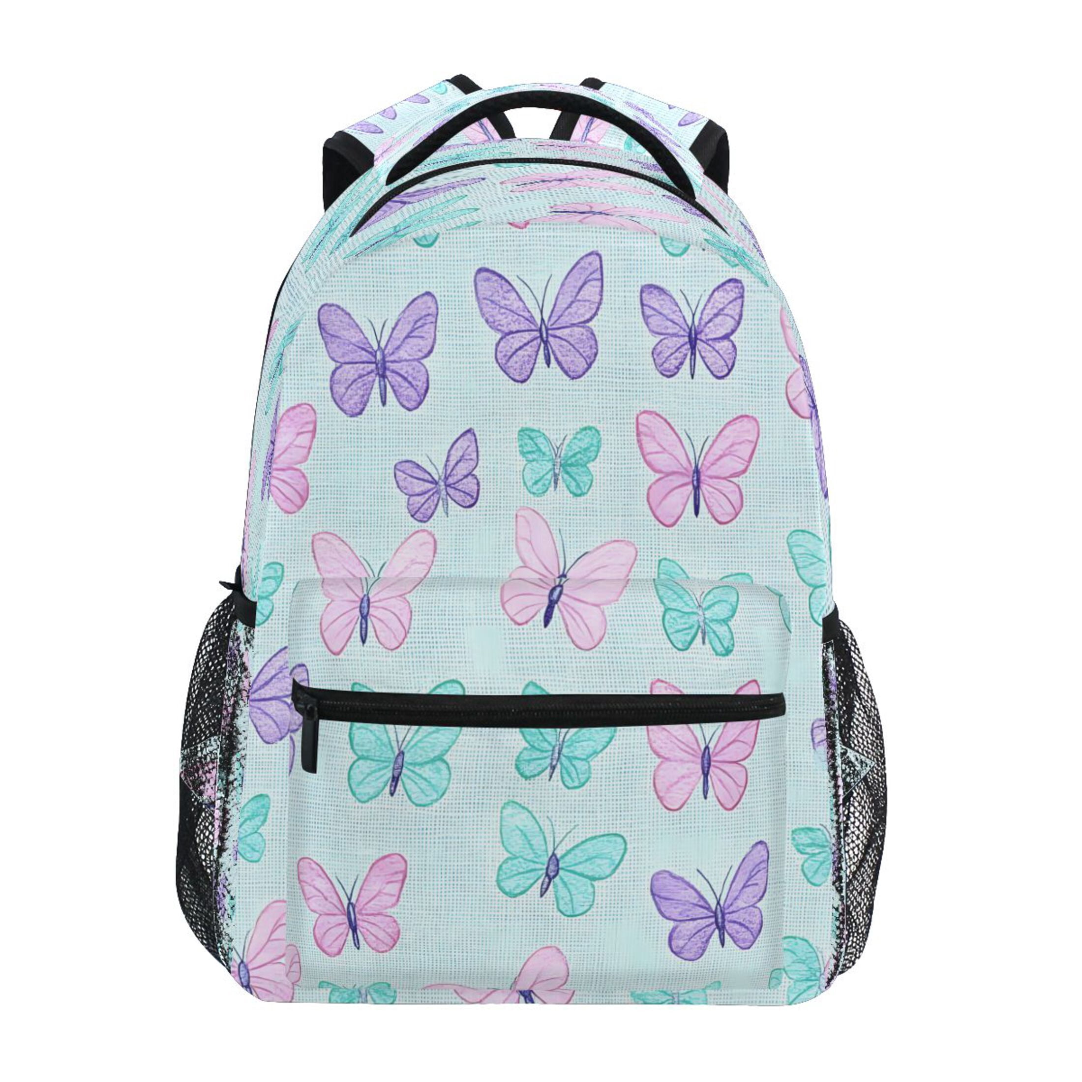 Colorful Butterfly Pattern Stylish Large Backpack 15L Self-Standing ...