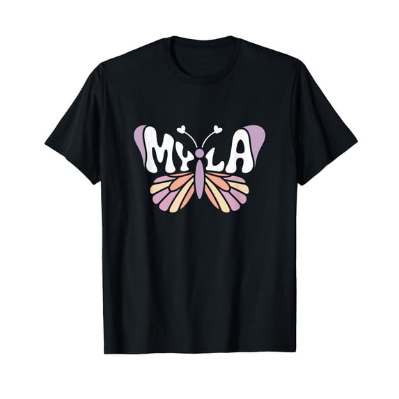 Colorful Butterfly Personalized Name Word Art T-Shirt - Unique Gift for ...