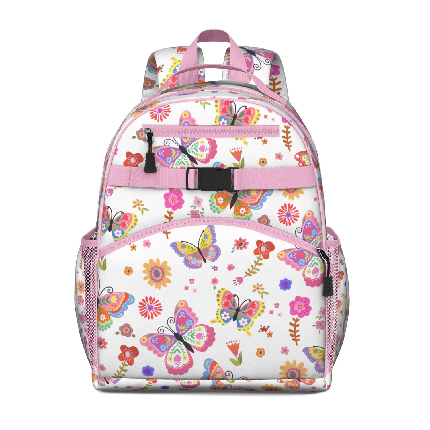 Colorful Butterfly Print Backpack for Students Aesthetic Watercolor ...