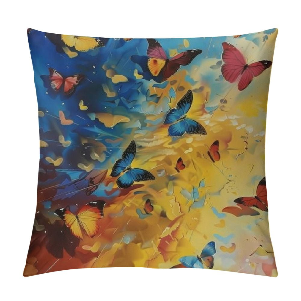 Colorful Butterfly Print Throw Pillows Case for Sofa Bedroom Car ...