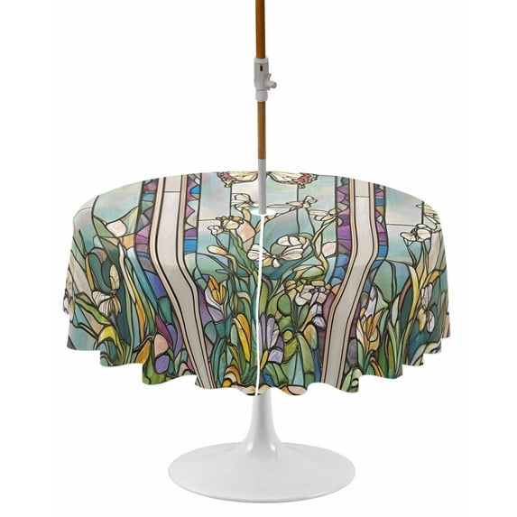 Colorful Butterfly Round Outdoor Tablecloth, Waterproof Table Cloth ...