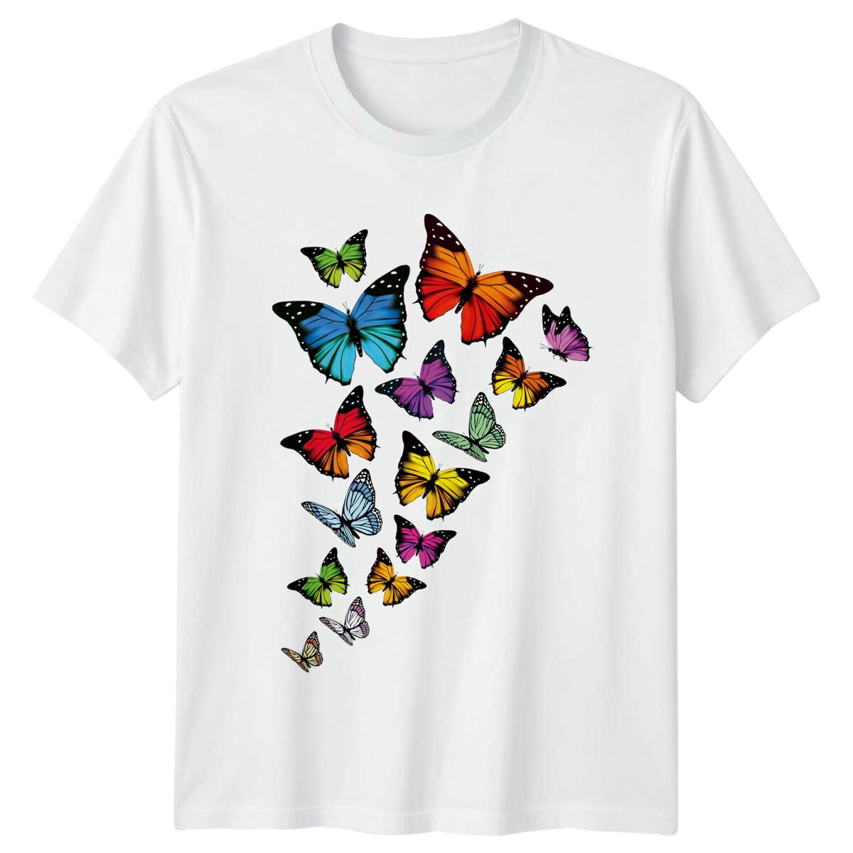 Colorful Butterfly Swarm Animal Nature Mens T-Shirt Womens Graphic ...