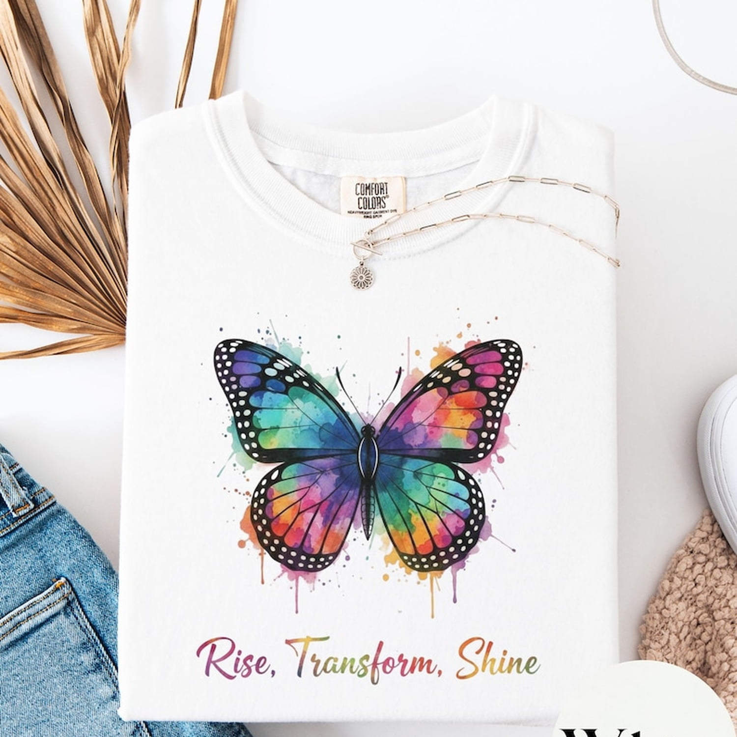 Colorful Butterfly T-S1Hirt Inspirational Nature T1EE, Summer FaS1Hion ...