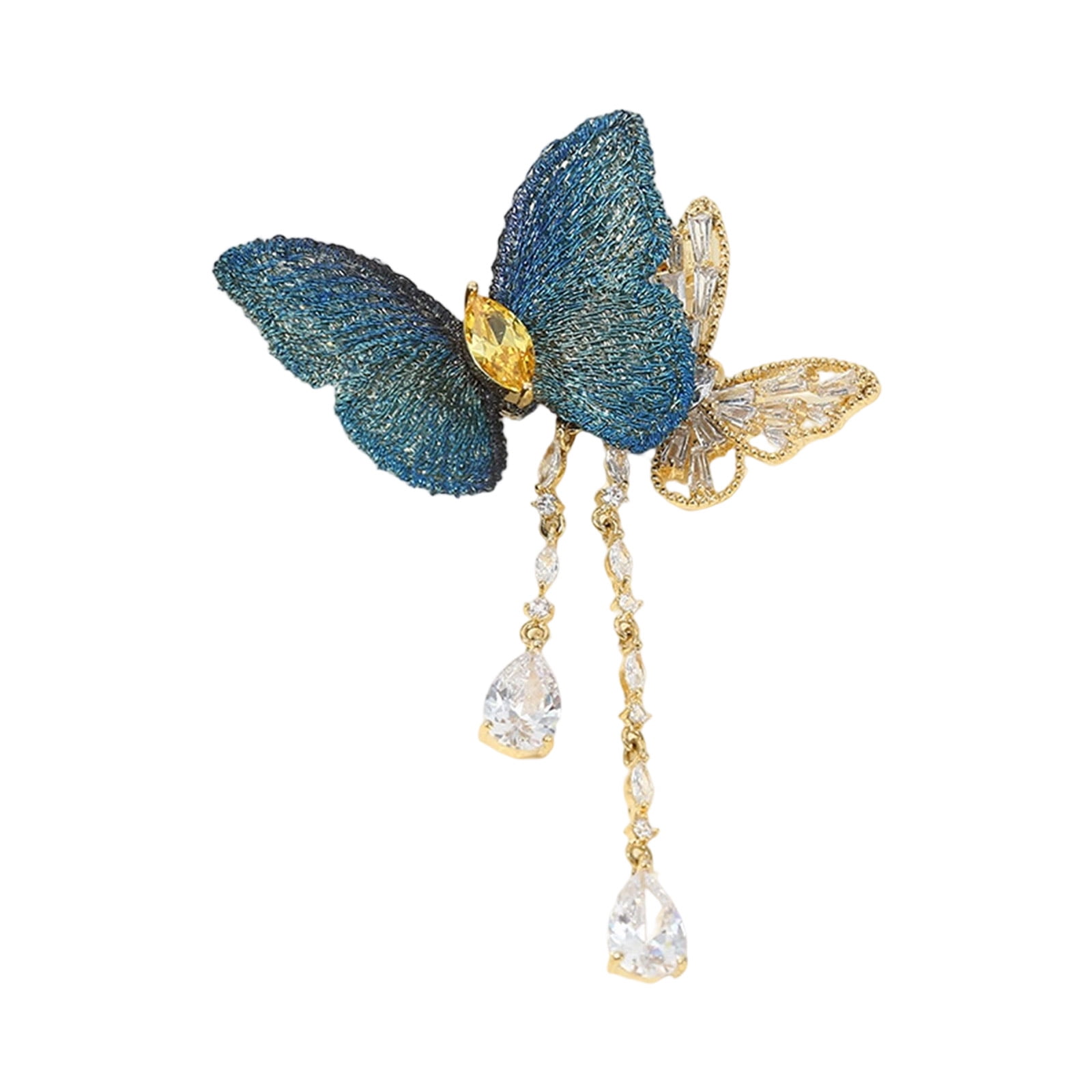 Colorful Butterfly Textile Pin Metal Butterfly Brooch Lightweight ...