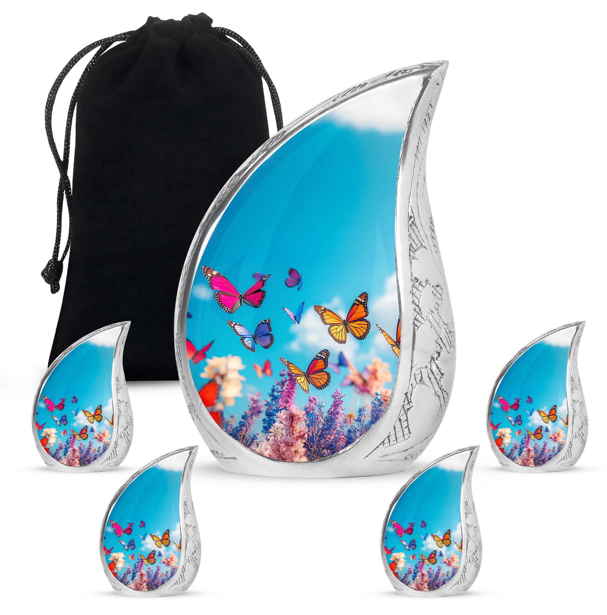 Colorful Butterfly Tiny Urns For Ashes Adult Female - Burial Large Urn ...