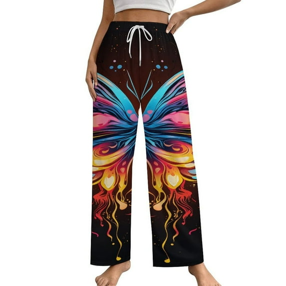 Colorful Butterfly Vibrant Women's Pajama Pants Casual Trousers - Walmart.com