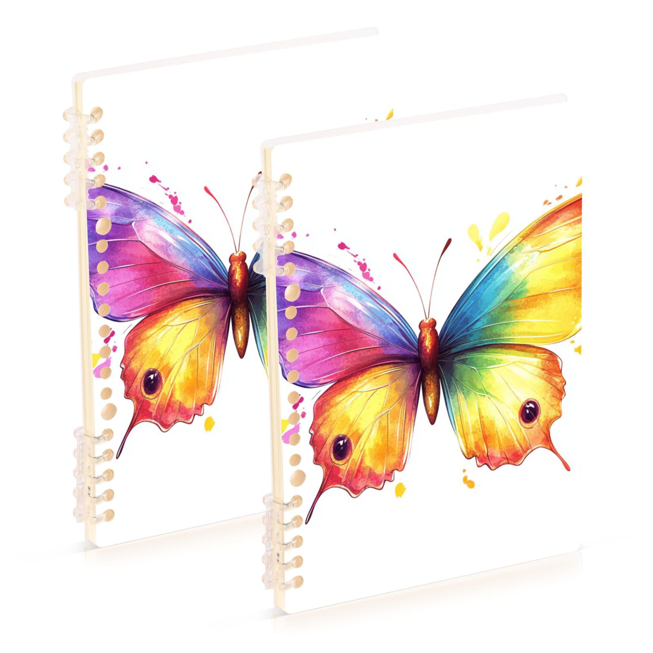 Colorful Butterfly Watercolor Notebook Detachable Coil Notebook Diary ...