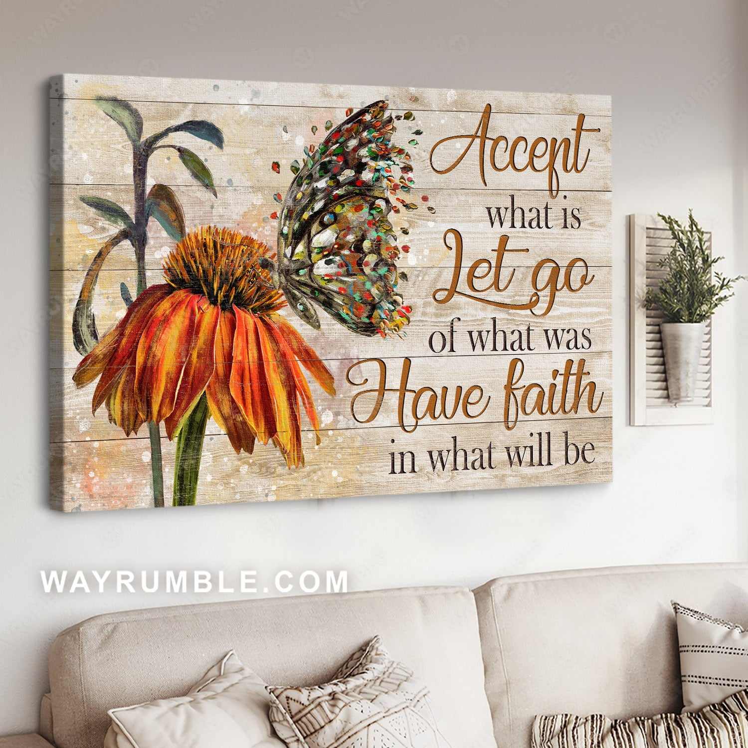 Colorful Butterfly, Watercolor Style Style Flower, Inspirational Quote ...