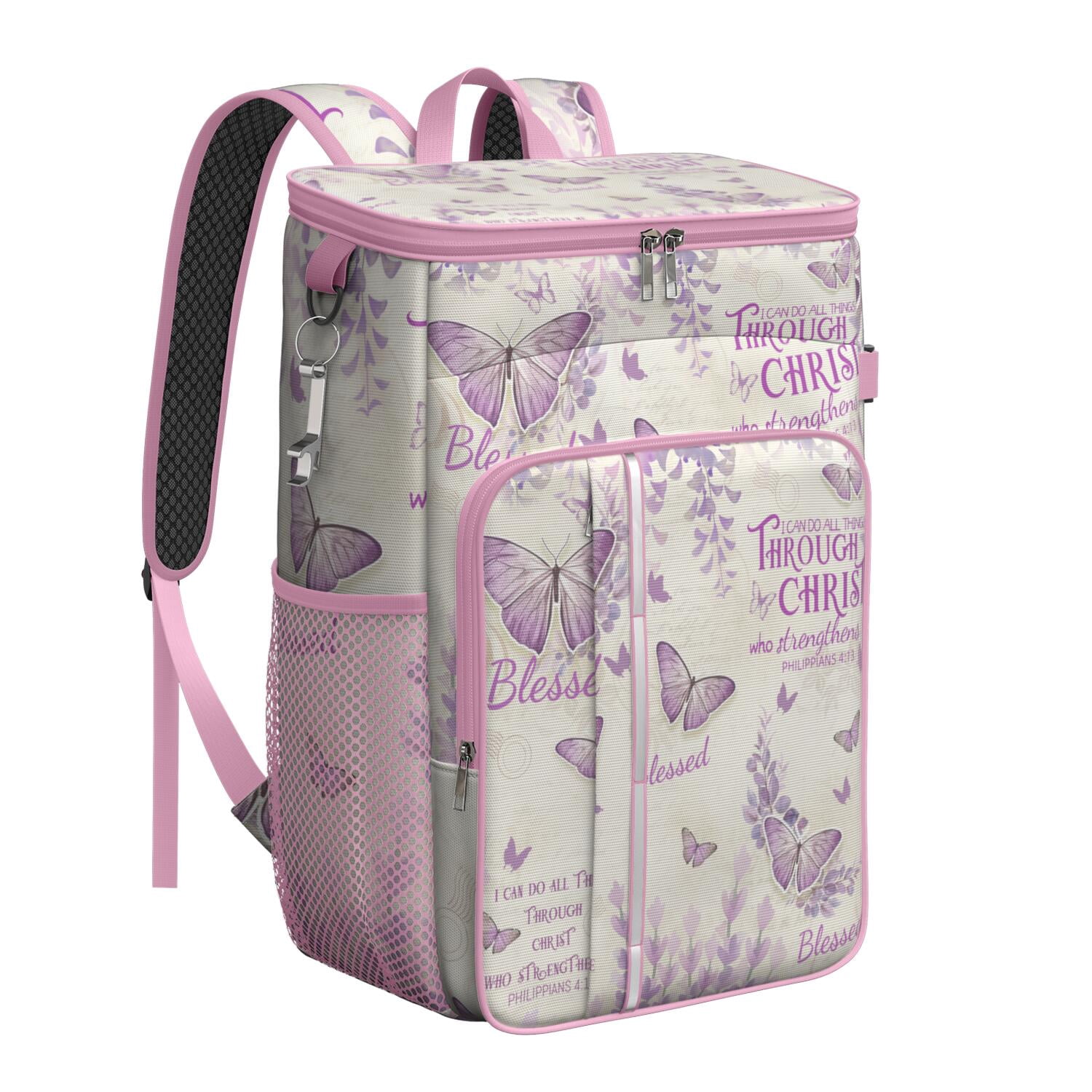Colorful Butterfly and Flower Backpack Cooler – Leakproof Insulated ...