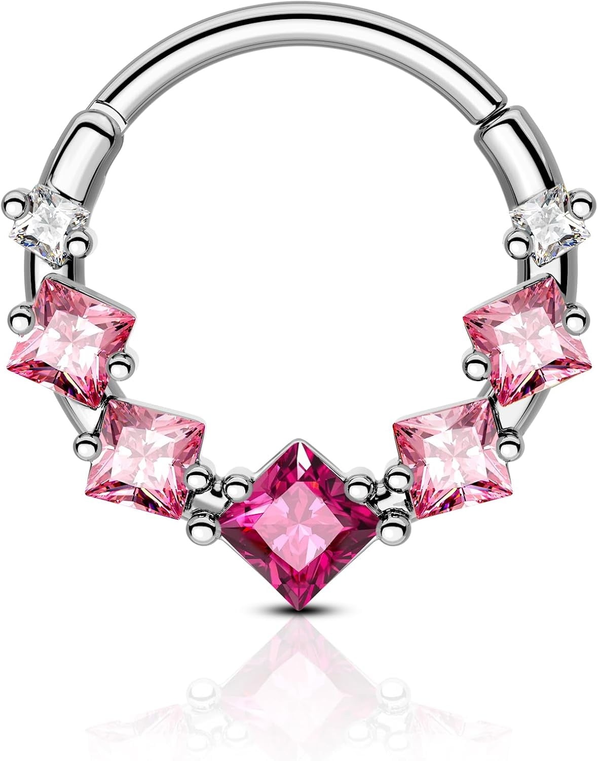 Colorful CZ Septum Rings, 16G Septum Jewelry, Dainty Helix Daith ...