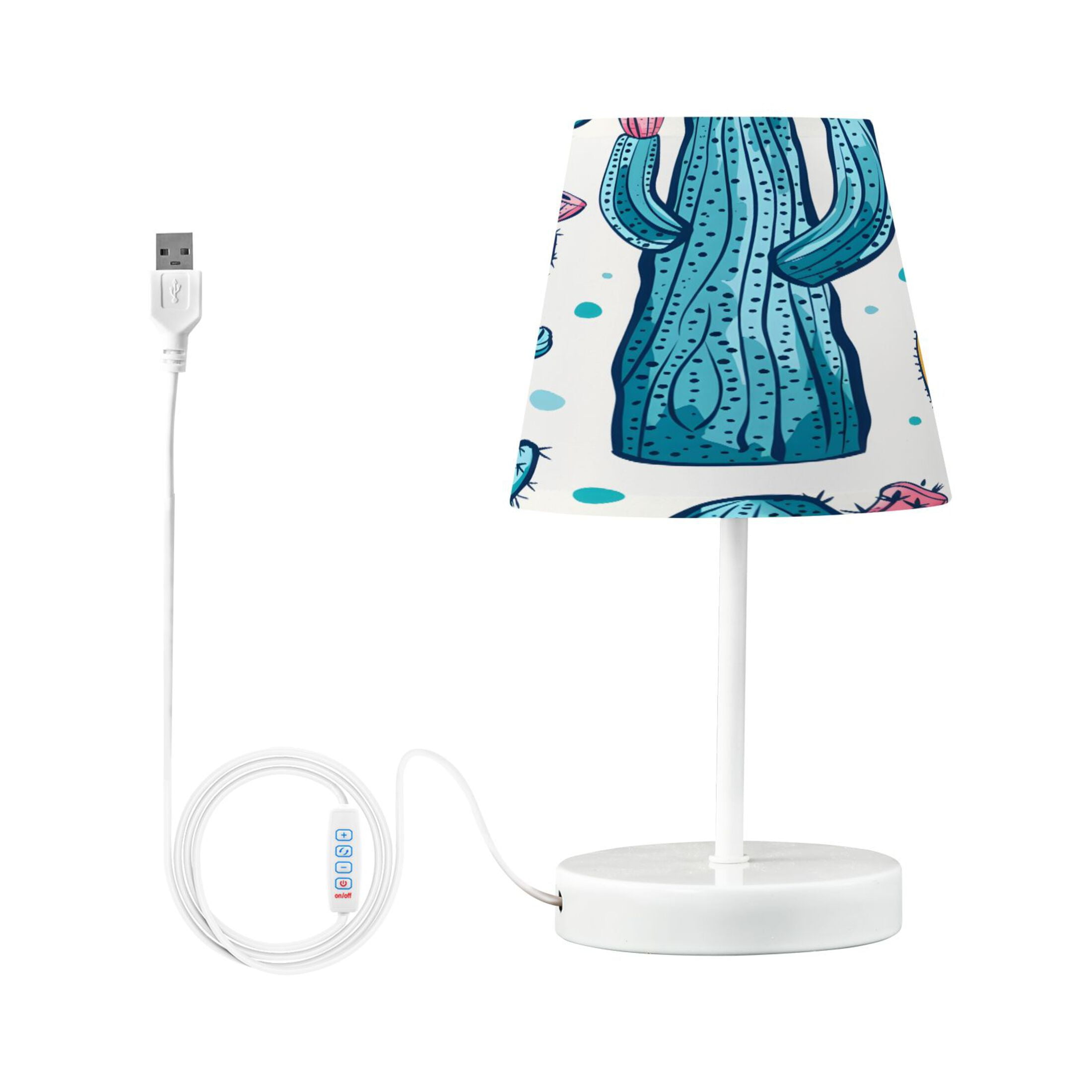 Colorful Cactus Desk Lamp LED Table Nightstand Lamps with 3 Color ...