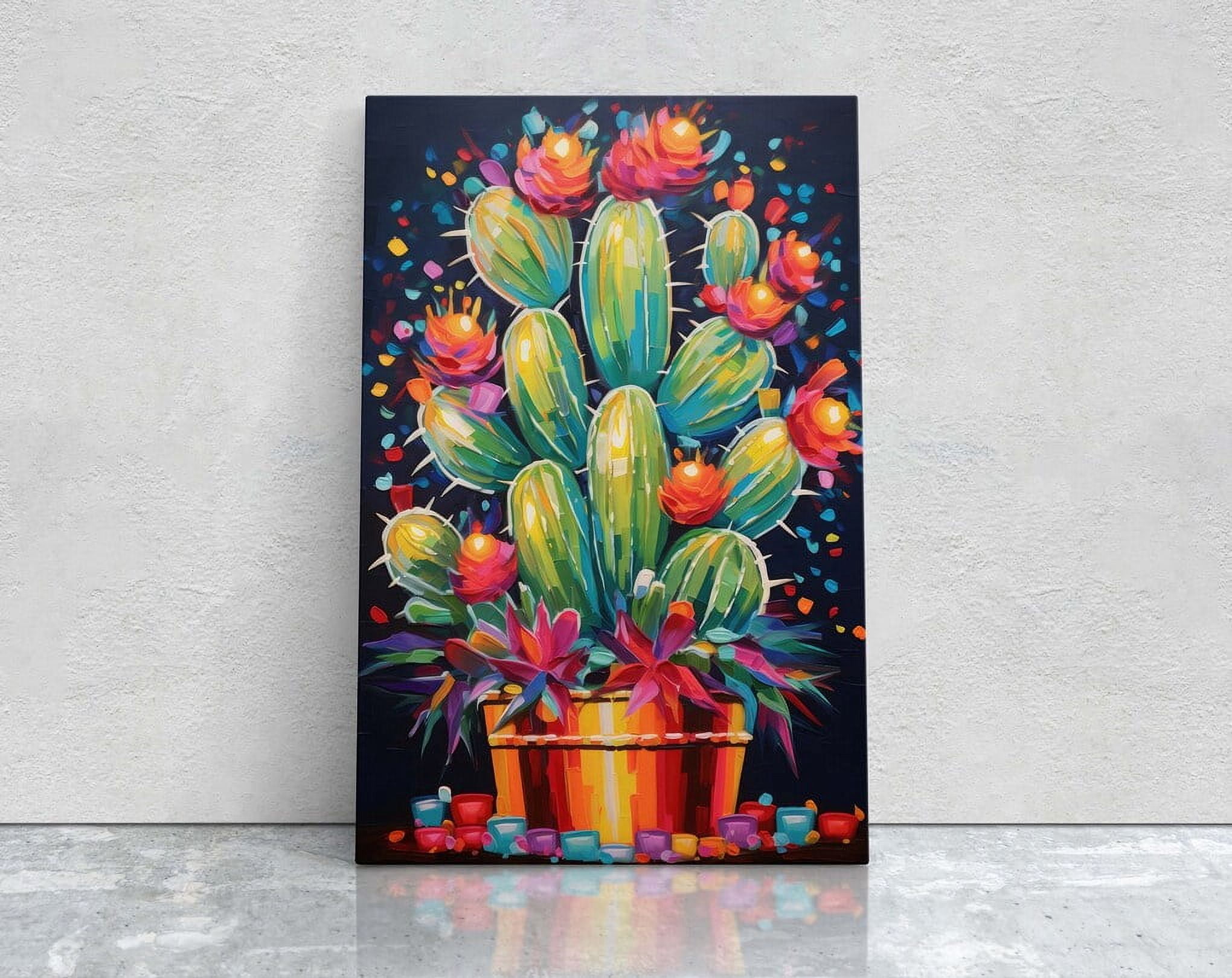 Colorful Cactus Painting Southwest Decor Desert Art Southwestern South ...