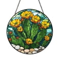 Colorful Cactus Stained Glass Suncatcher – Window Hanging for Plant ...