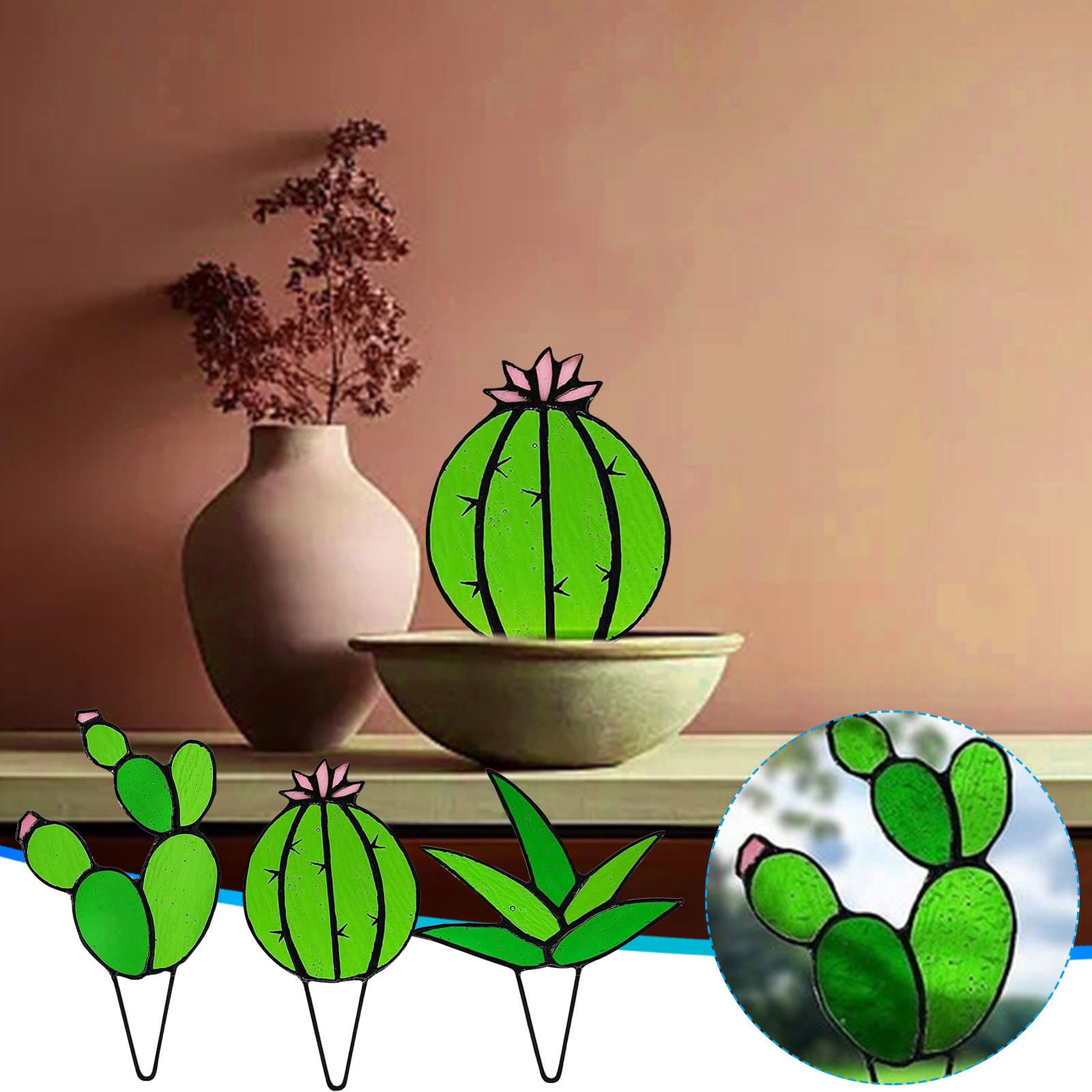 Colorful Cactus Succulent Plant Acrylic Simulation Decoration ...