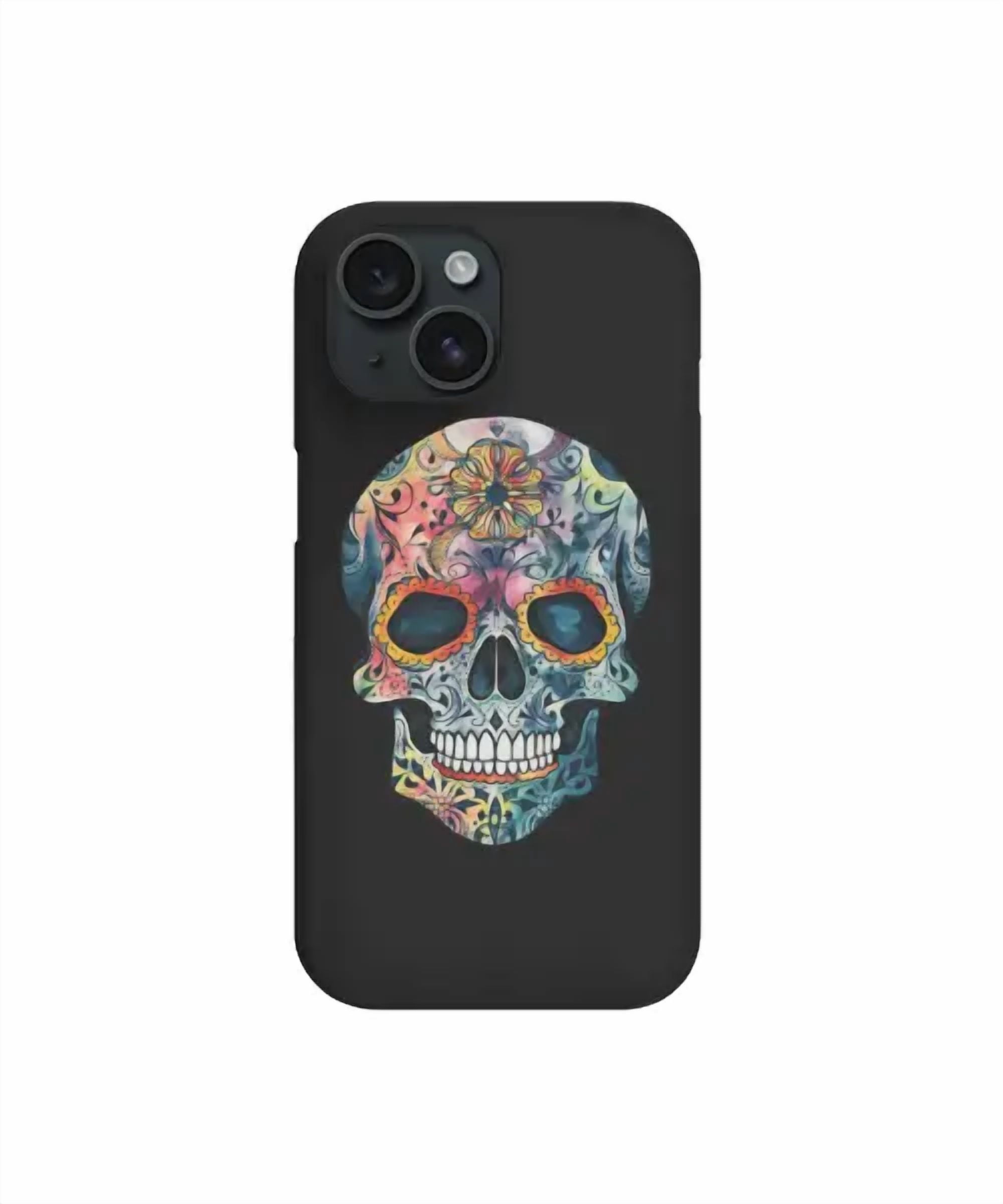 Colorful Calavera Sugar Skeleton Head Day of Dead Phone Case for iPhone ...