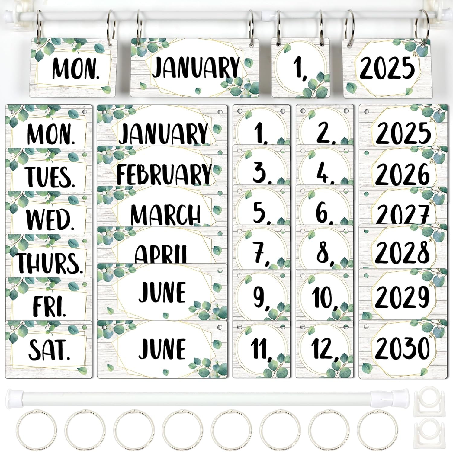 Colorful Calendar Bulletin Board Set Colorful Flip Calendar with Holder ...