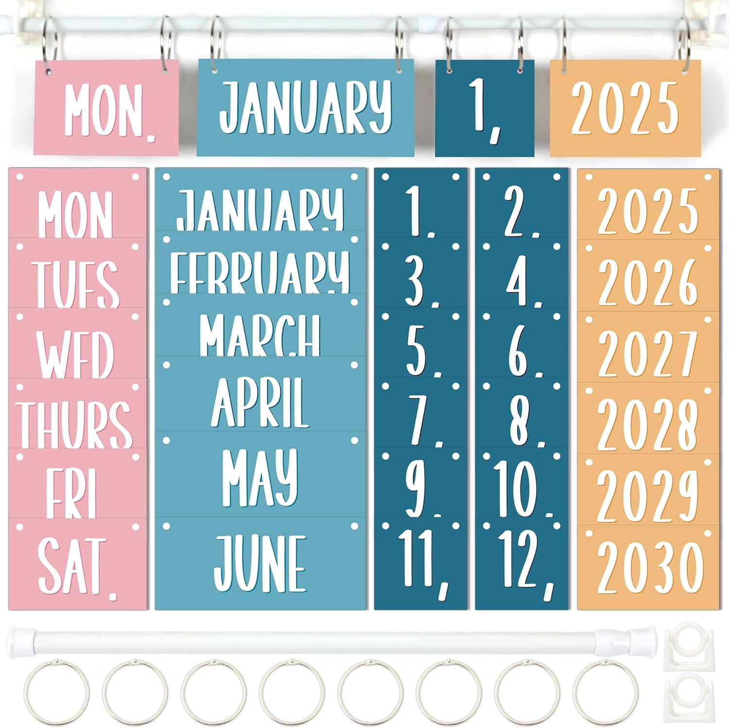 Colorful Calendar Bulletin Board Set Colorful Flip Calendar with Holder ...