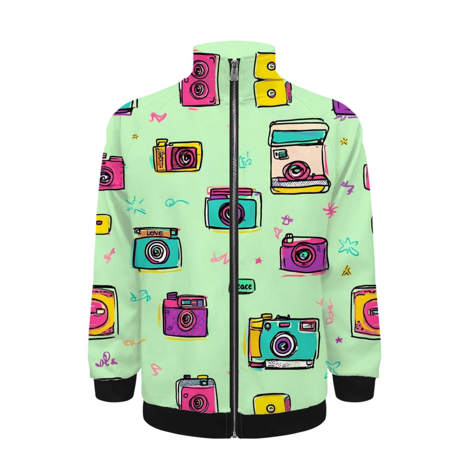 Colorful Camera Pattern Print Jacket Men's Street Cool Long Sleeves ...