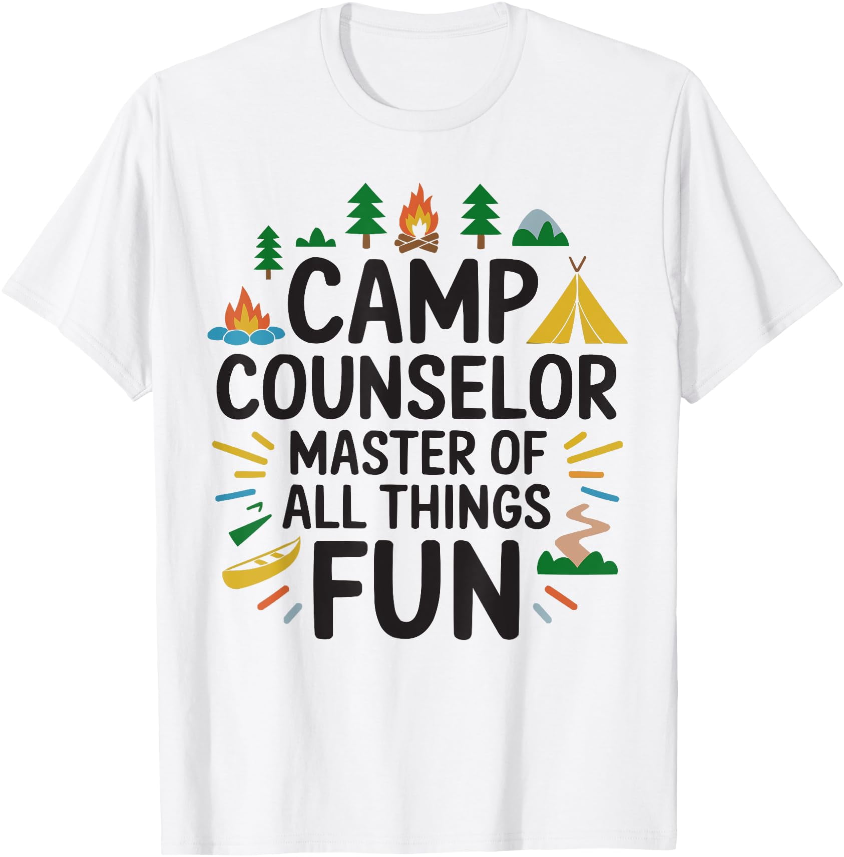 Colorful Camping-Themed T-Shirt for Nature Lovers and Camp Counselors ...