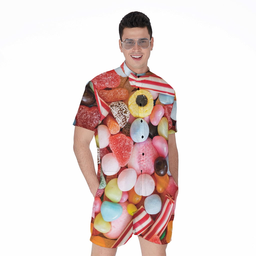Colorful Candy And Jelly Short Sleeve Men'S Rompers Casual Summer ...
