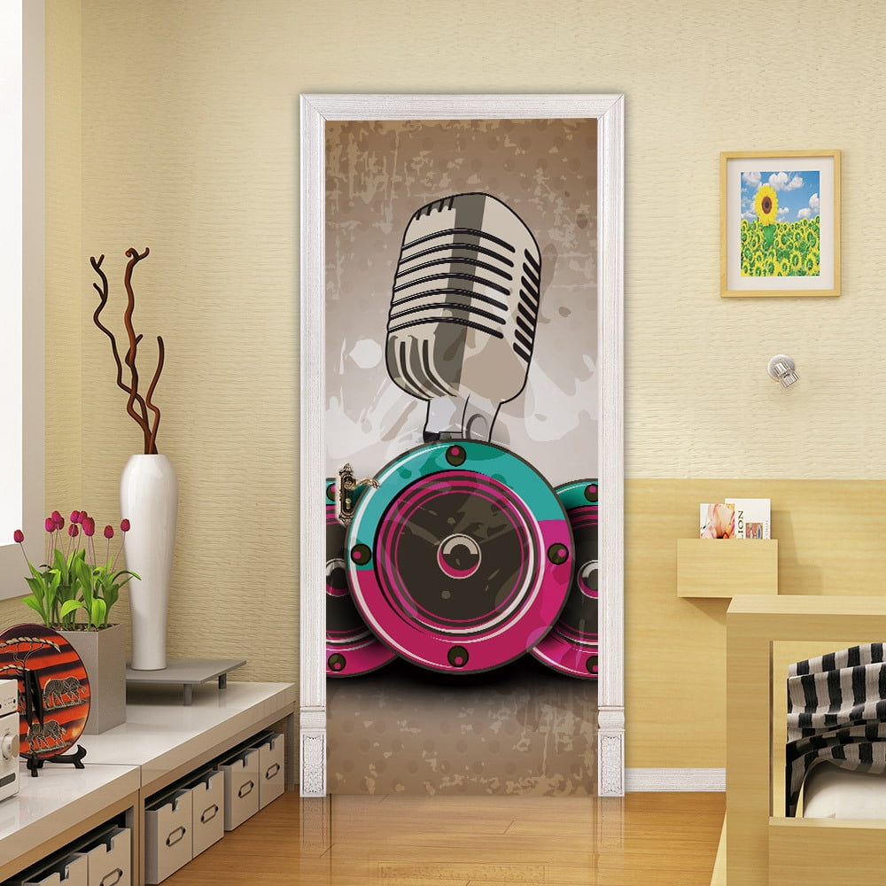 Colorful Candy Door Sticker Sweet Lollipop Wallpaper Decal Removable ...
