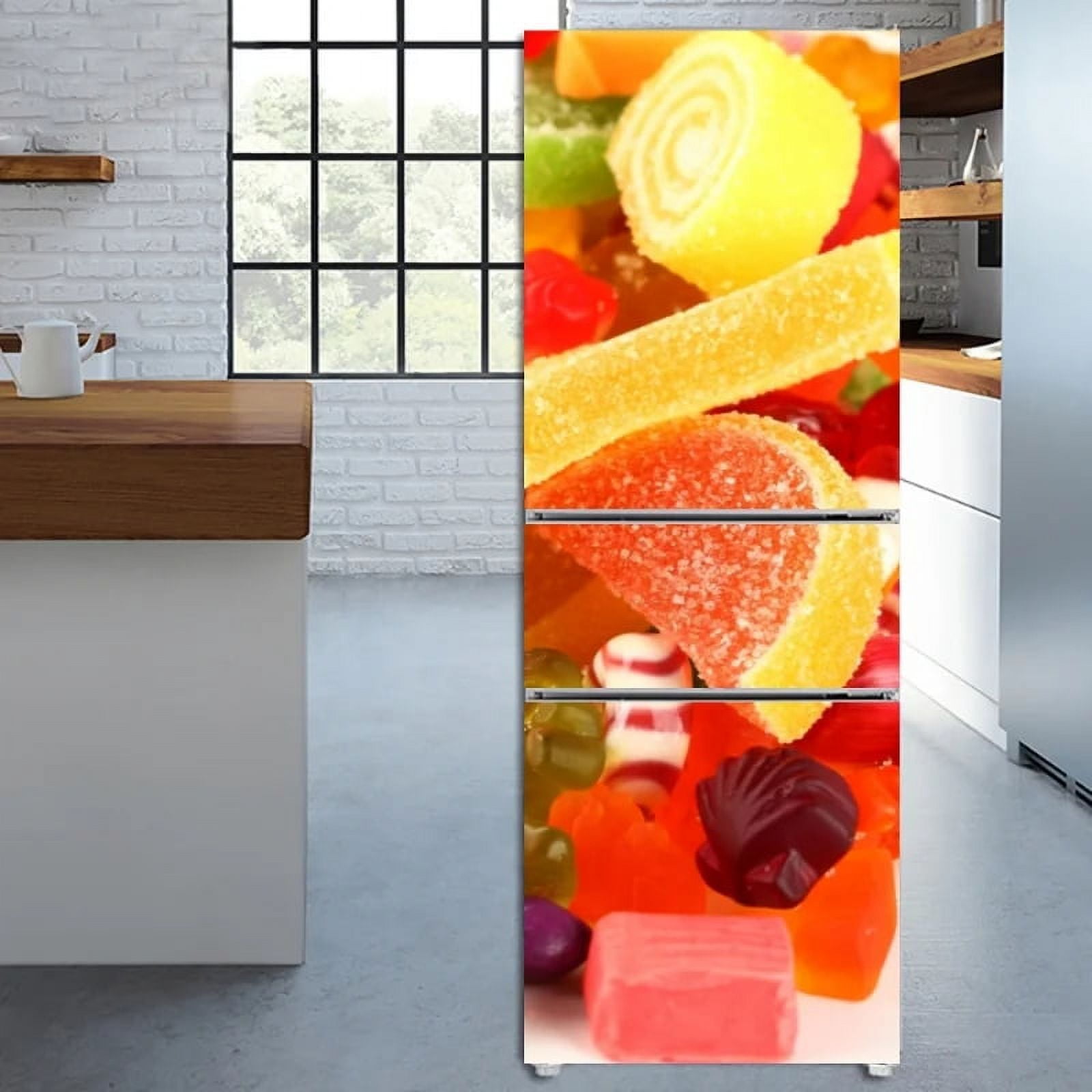 Colorful Candy Print Kitchen Refrigerator Stickers rative PVC ...
