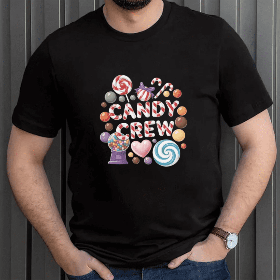 Colorful Candy Sweets Pattern Graphic Unisex T-Shirt Fun Party Holiday ...