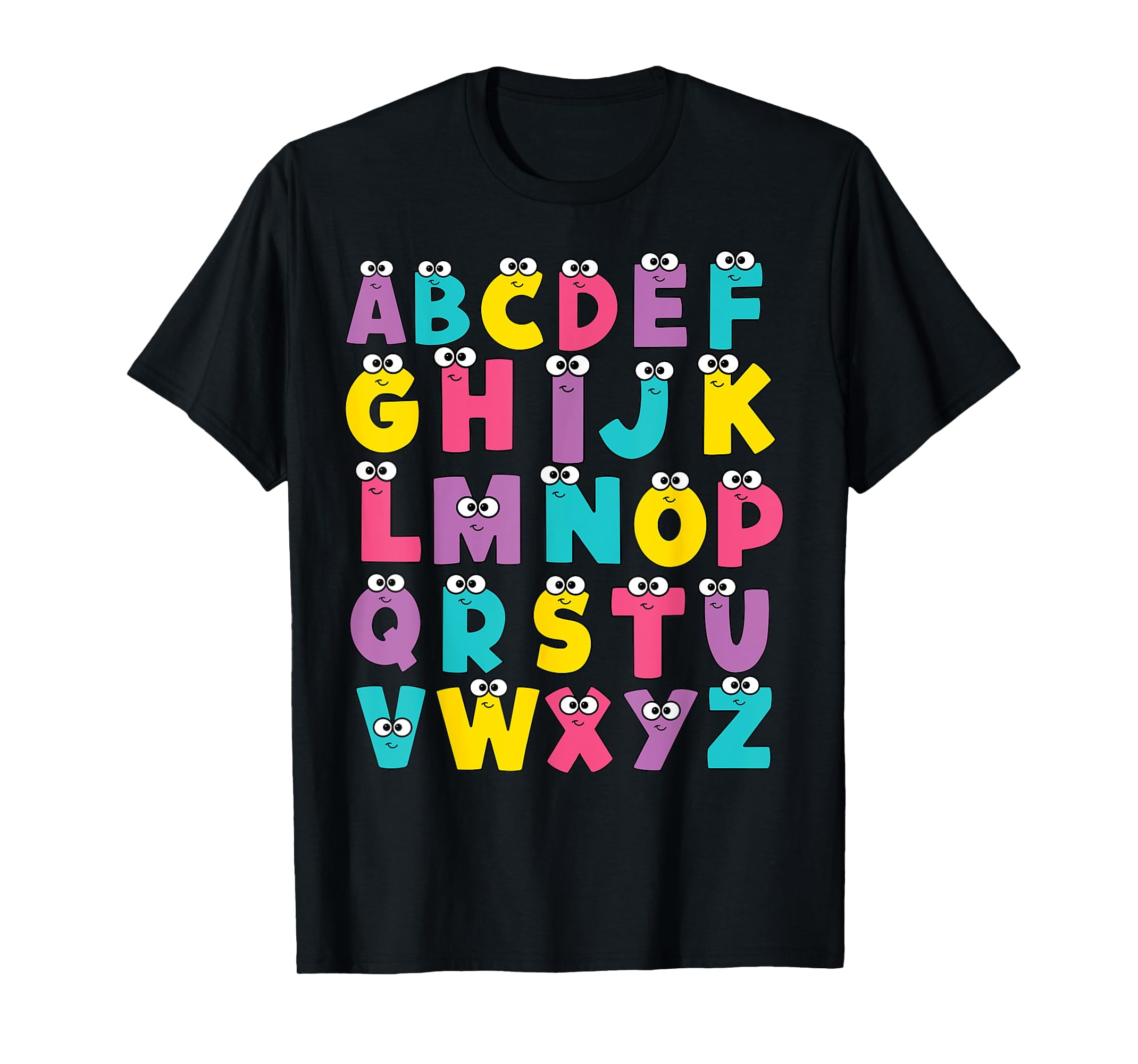 Colorful Capital Alphabet Letters Learn ABC Boy Girl Kids T-Shirt ...