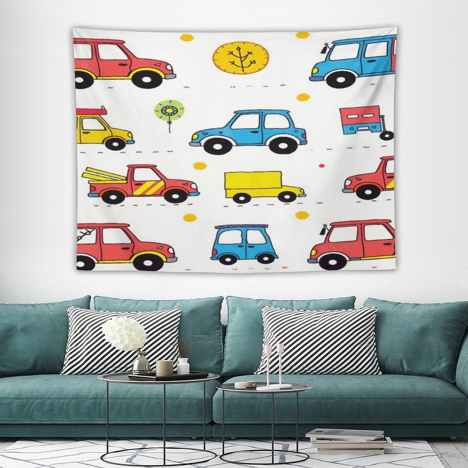 Colorful Car Pattern Tapestry Wall Hanging Art Living Room Home Decor ...