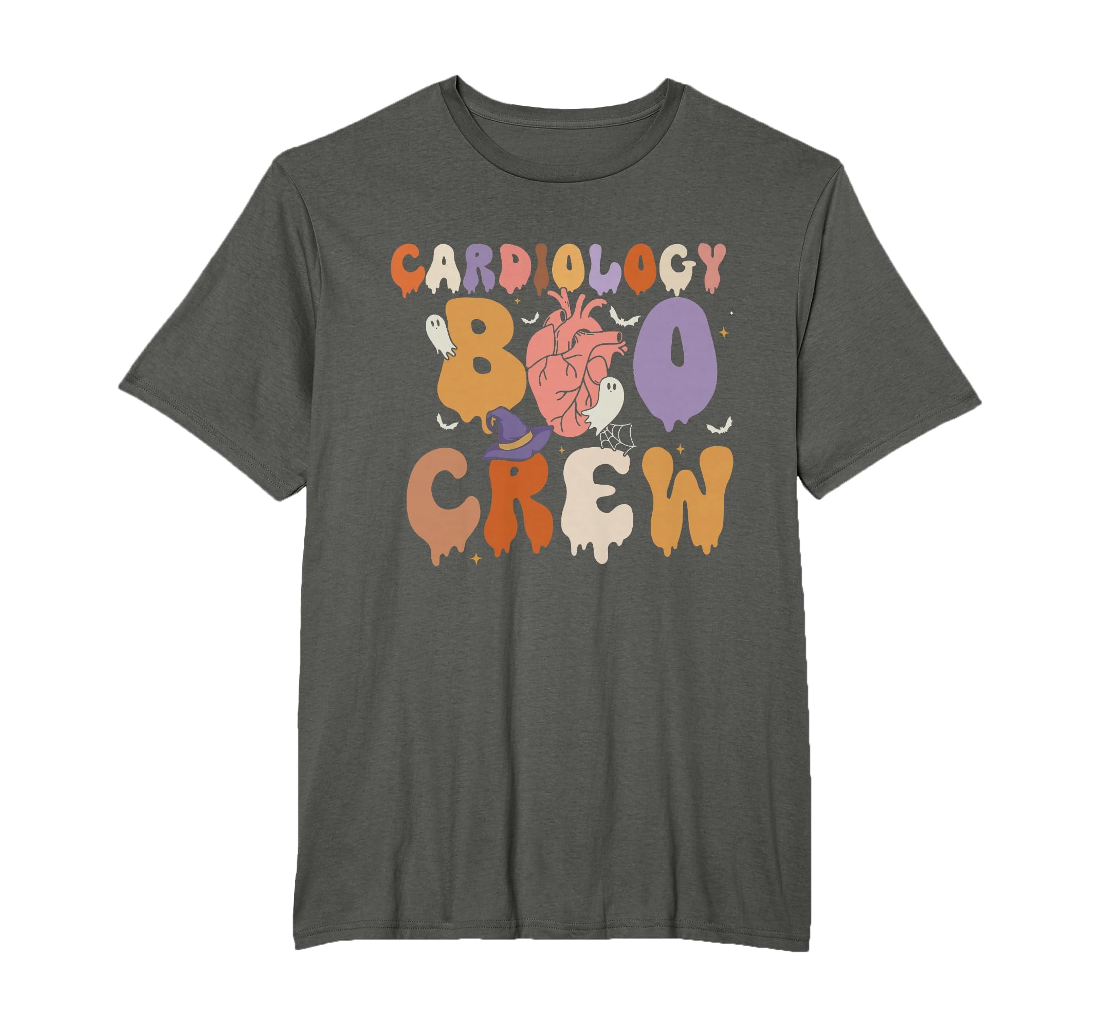 Colorful Cardiology Boo Crew T-Shirt for Cardiac ICU Nurses - Perfect ...