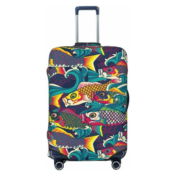 Colorful Carp Streamer Luggage Cover, Elastic Suitcase Cover Travel ...