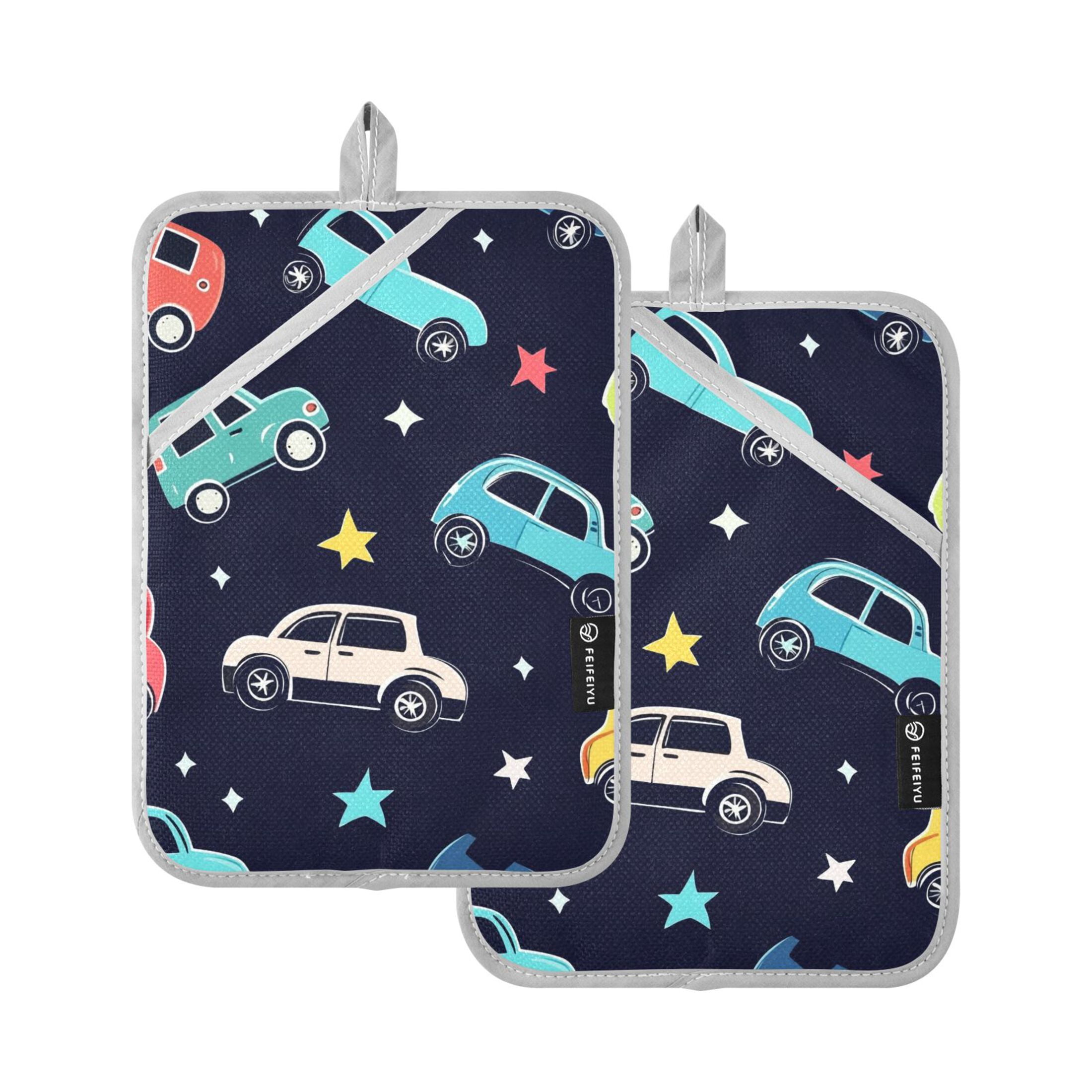 Colorful Cars Stars Cartoon Pot Holder Heat Resistant Mat Oven Hot Pads ...