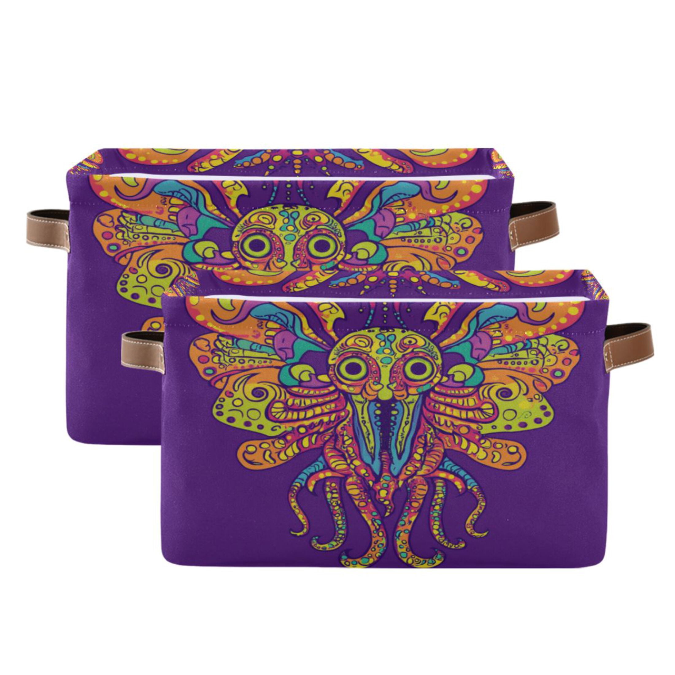 Colorful Cartoon Alien Creature Foldable Storage Basket,Canvas Fabric ...