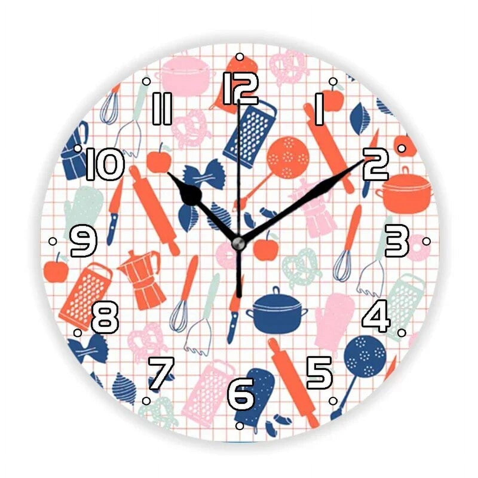 Colorful Cartoon Baker Bakery Cupcake Donut Pastry Chef Wall Clock ...