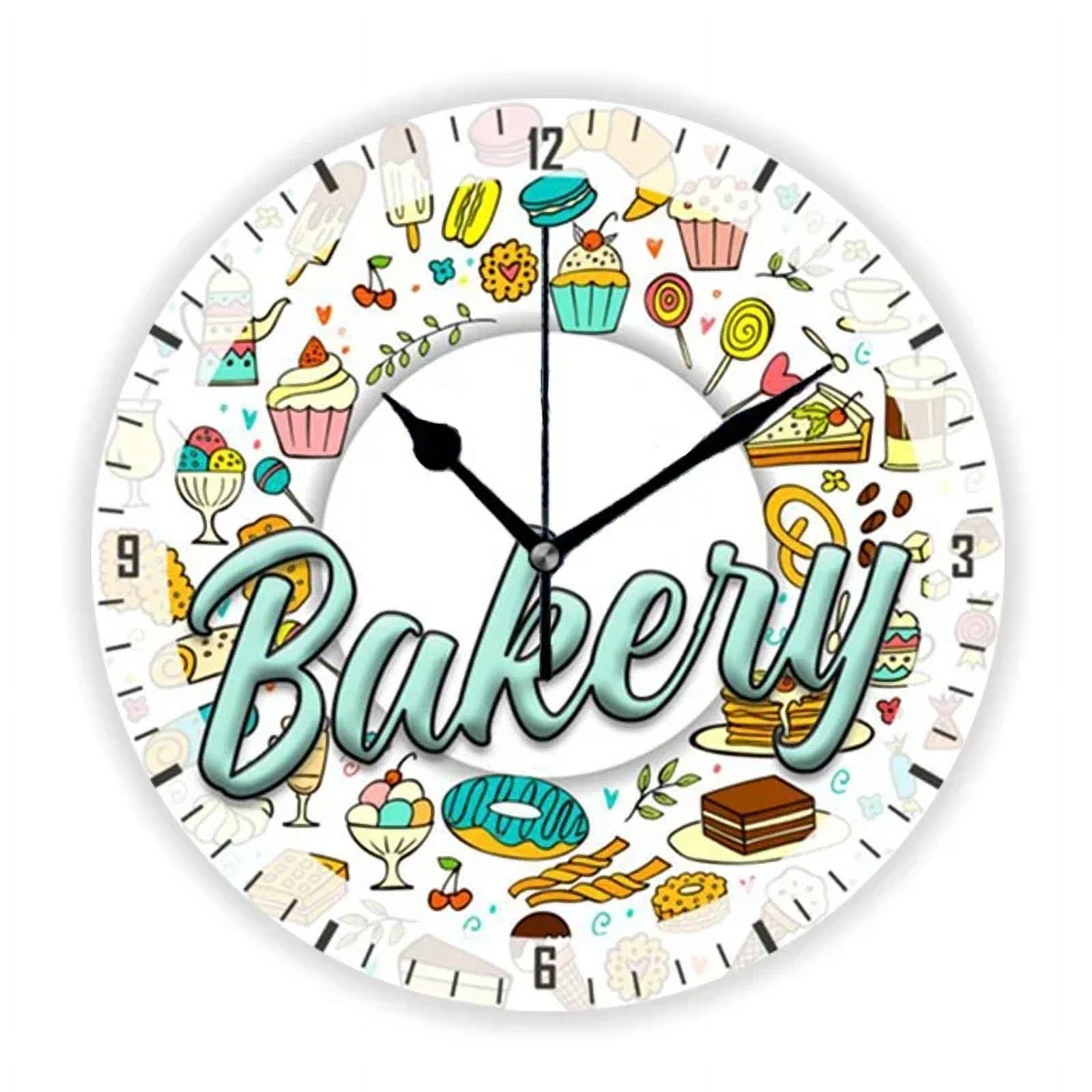Colorful Cartoon Baker Bakery Cupcake Donut Pastry Chef Wall Clock ...