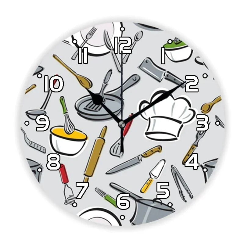 Colorful Cartoon Baker Bakery Cupcake Donut Pastry Chef Wall Clock ...