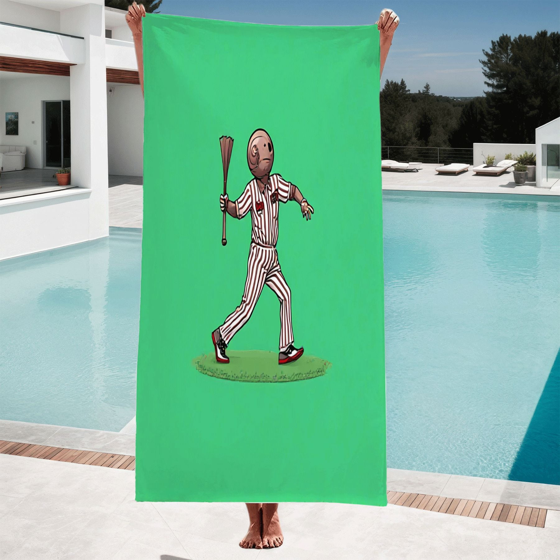 Colorful Cartoon Baseball Player Design Beach Towel - Perfect for Pool ...