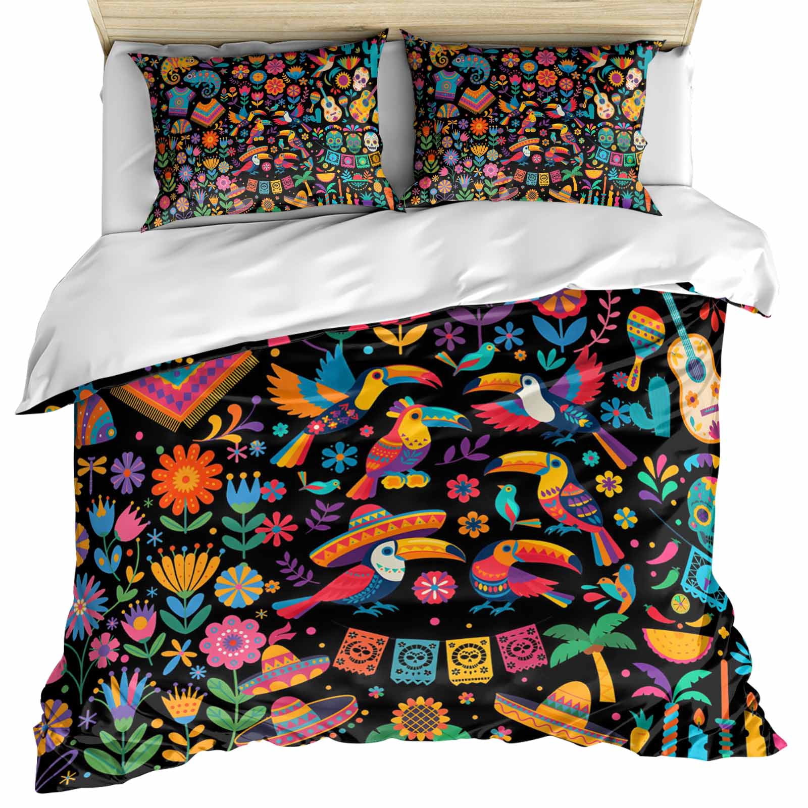 Colorful Cartoon Bedding 3 Piece Duvet Cover Set California King, Funny ...