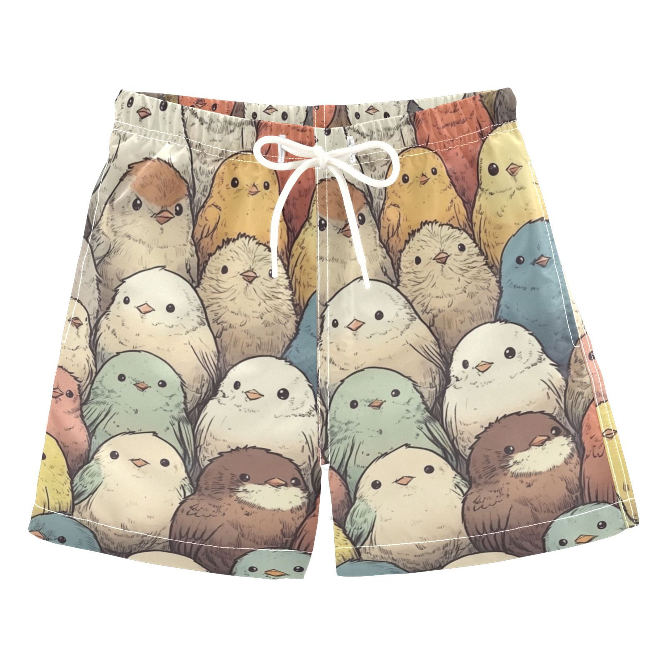 Colorful Cartoon Birds Boys Swim Trunks Quick Dry Boy Swim Shorts for 3 ...