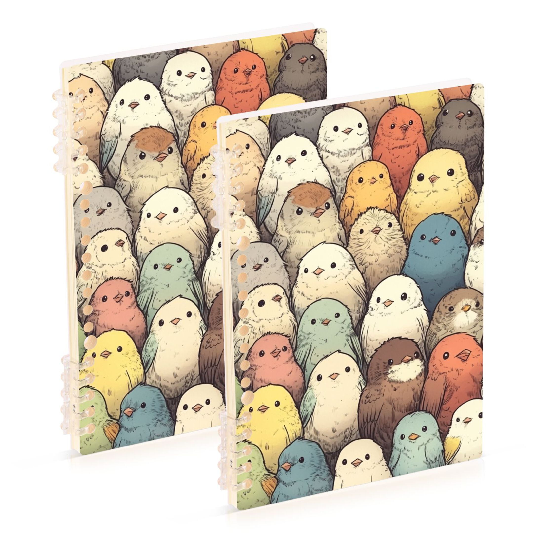 Colorful Cartoon Birds Lined Spiral Journal Notebook 60 Pages A5 ...