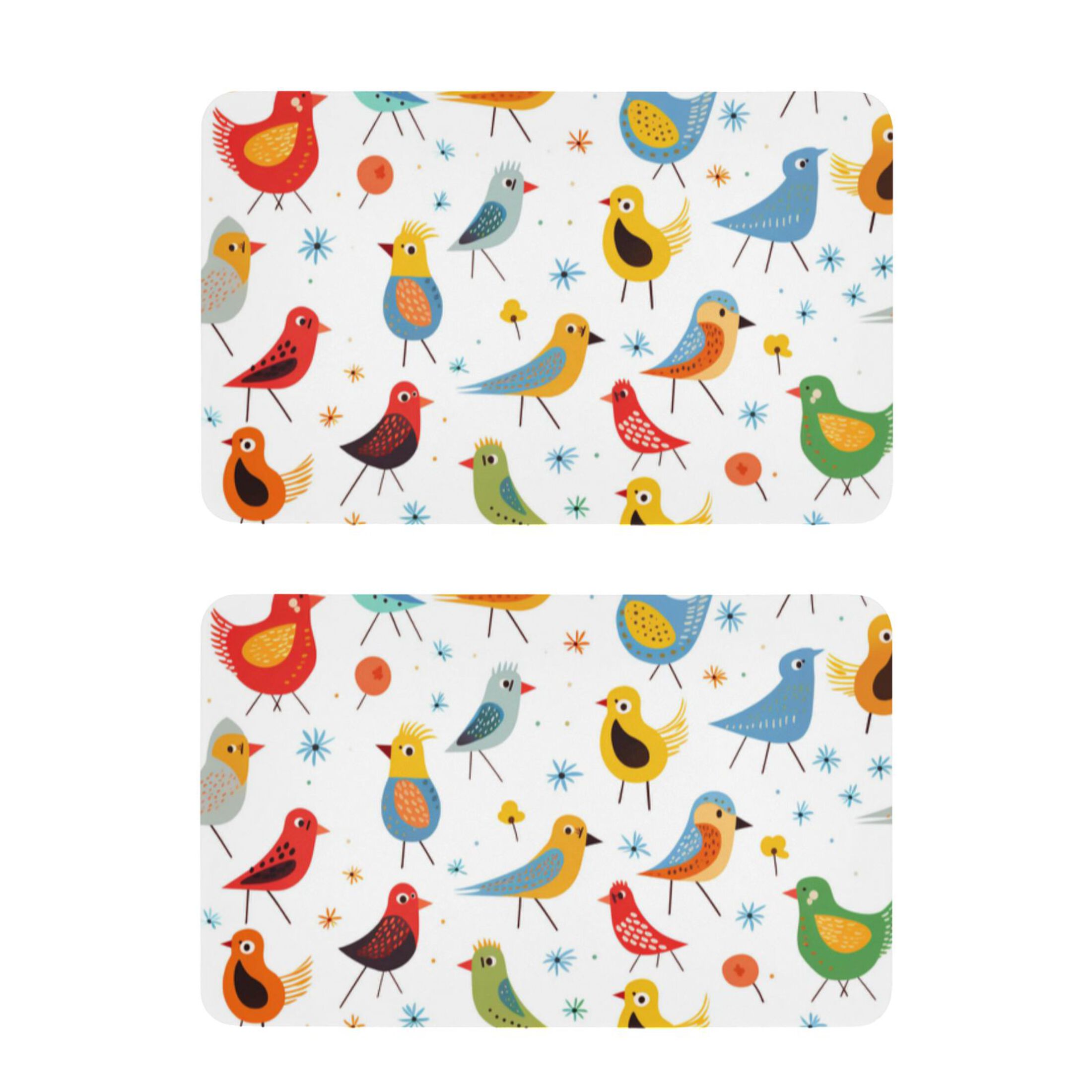 Colorful Cartoon Birds Refrigerator Magnet Stickers Square Fridge ...